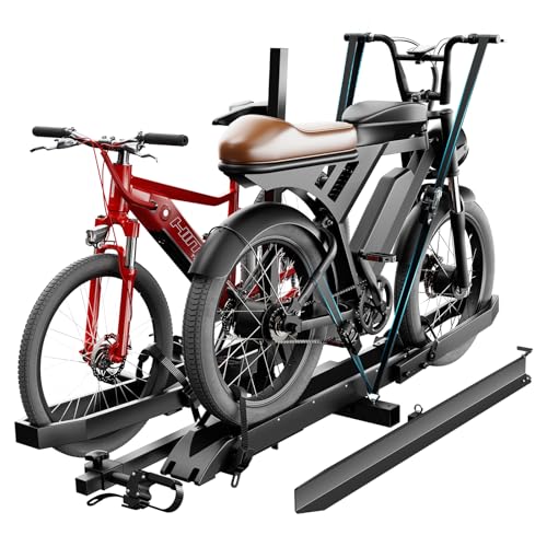 E Bike Rack for Tow Hitch 300lbs Load Capacity,Heavy Duty EBike Rack ...