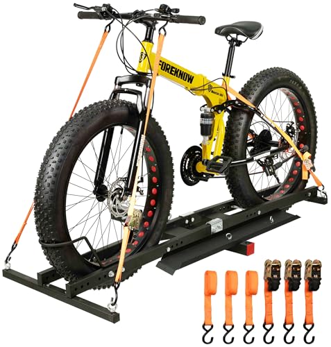 MEEVIZ Ebike Rack for Tow Hitch with Ramp Roll-On Roll-Off, Fat Tire ...